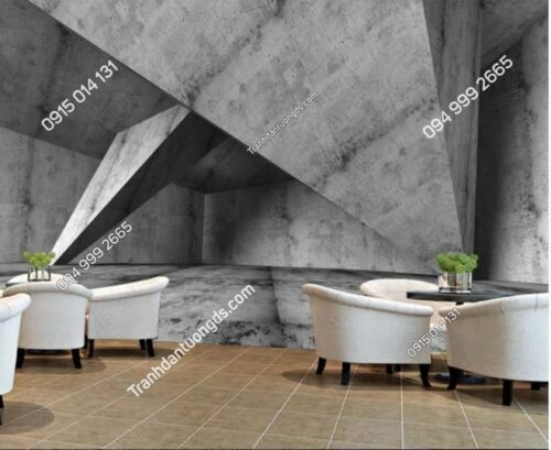 TOP 40+ Tranh dán tường khối 3D giả xi măng bê tông độc lạ