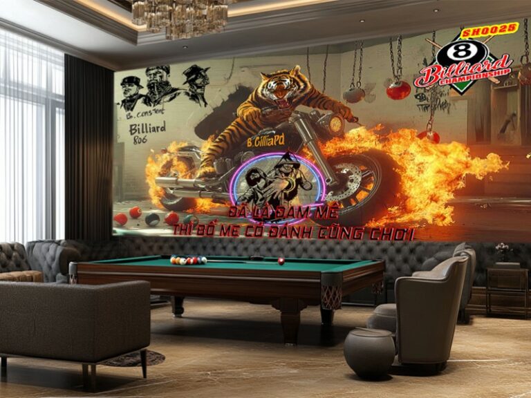 Tranh Dán Quán Bida Hình Hổ 3D Cực Ngầu | Tranh Bi-a DS Decor
